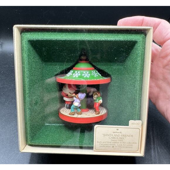 Hallmark | Holiday | 983 Hallmark Ornament Santa And Friends Carousel ...